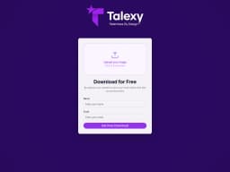 Talexy Email Collection Landing Page
