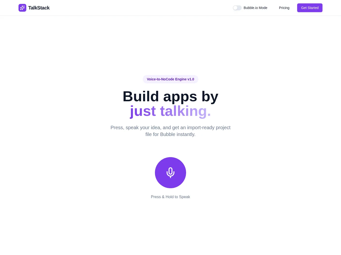 TalkStack: Voice-to-NoCode PWA for Instant App Generation
