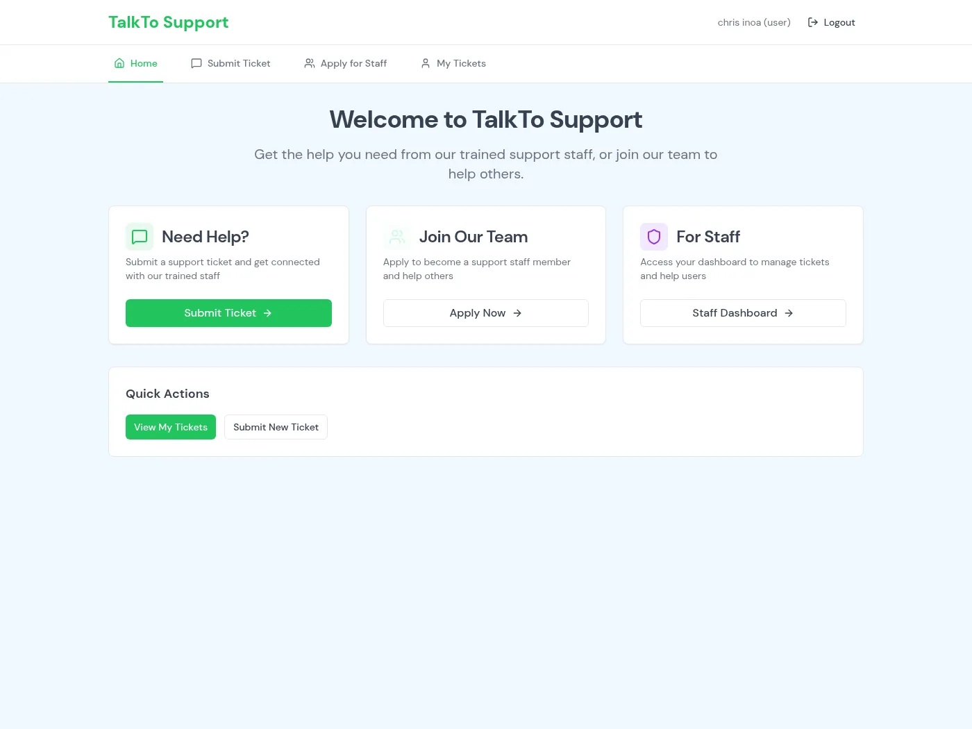 TalkTo Support Portal