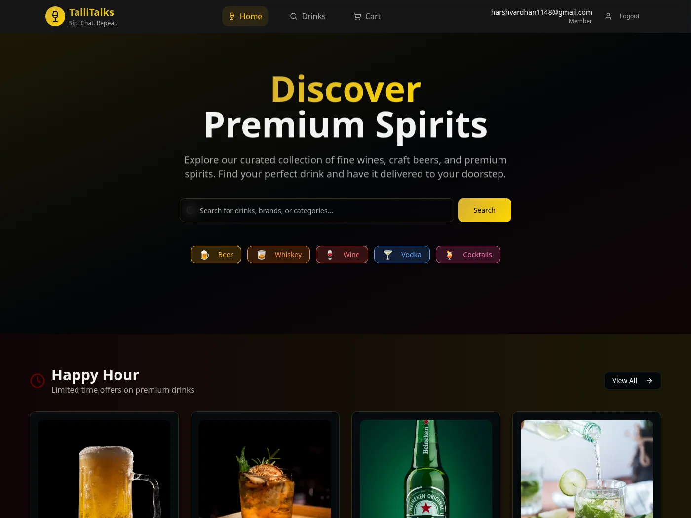 TalliTalks: The Ultimate Alcohol Discovery & Ordering Platform