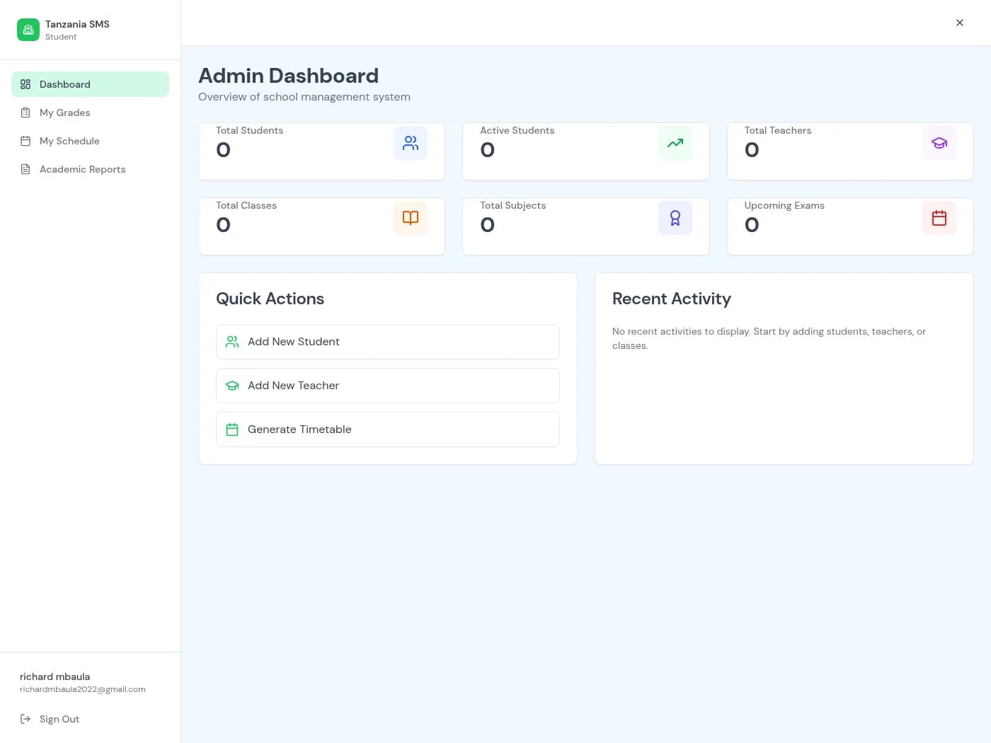 Tanzania Student Management and Academic Dashboard System
