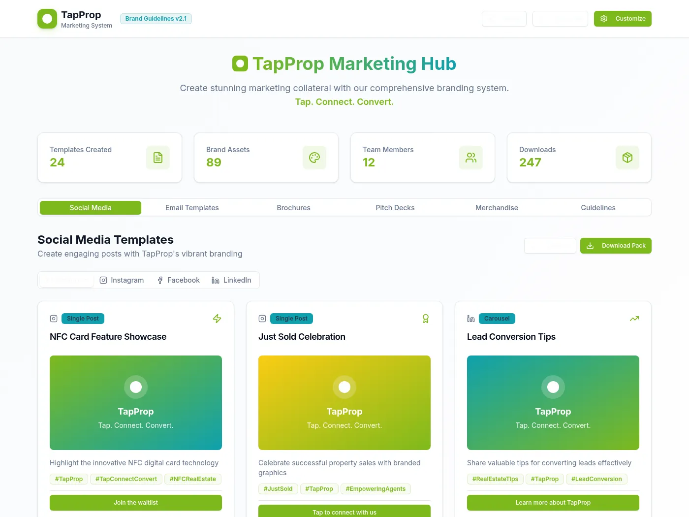 TapProp Marketing Collateral & Digital Branding System