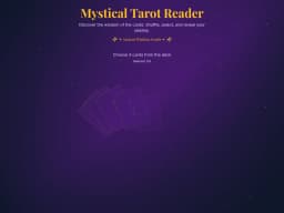 Tarot Card Reading Web App with Animated Interactions
