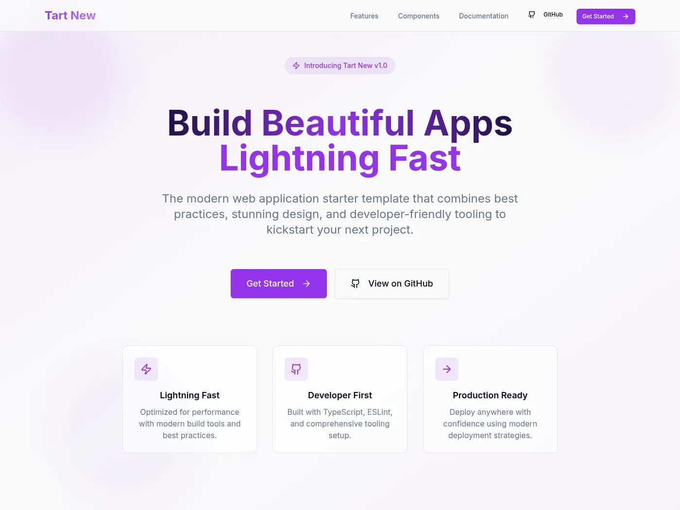 Tart New – Innovative Web App Starter Template