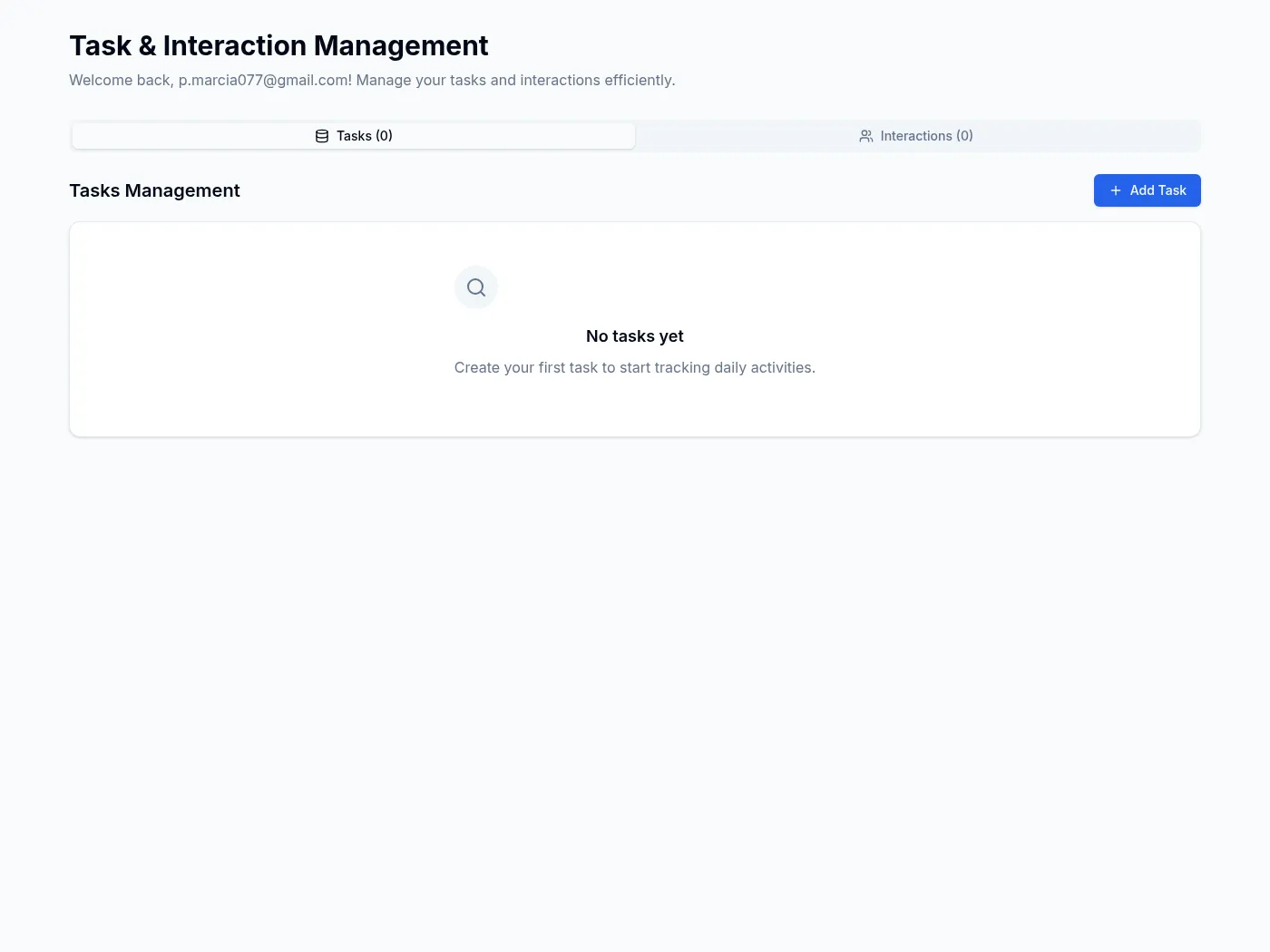 Task and Interaction Management App
