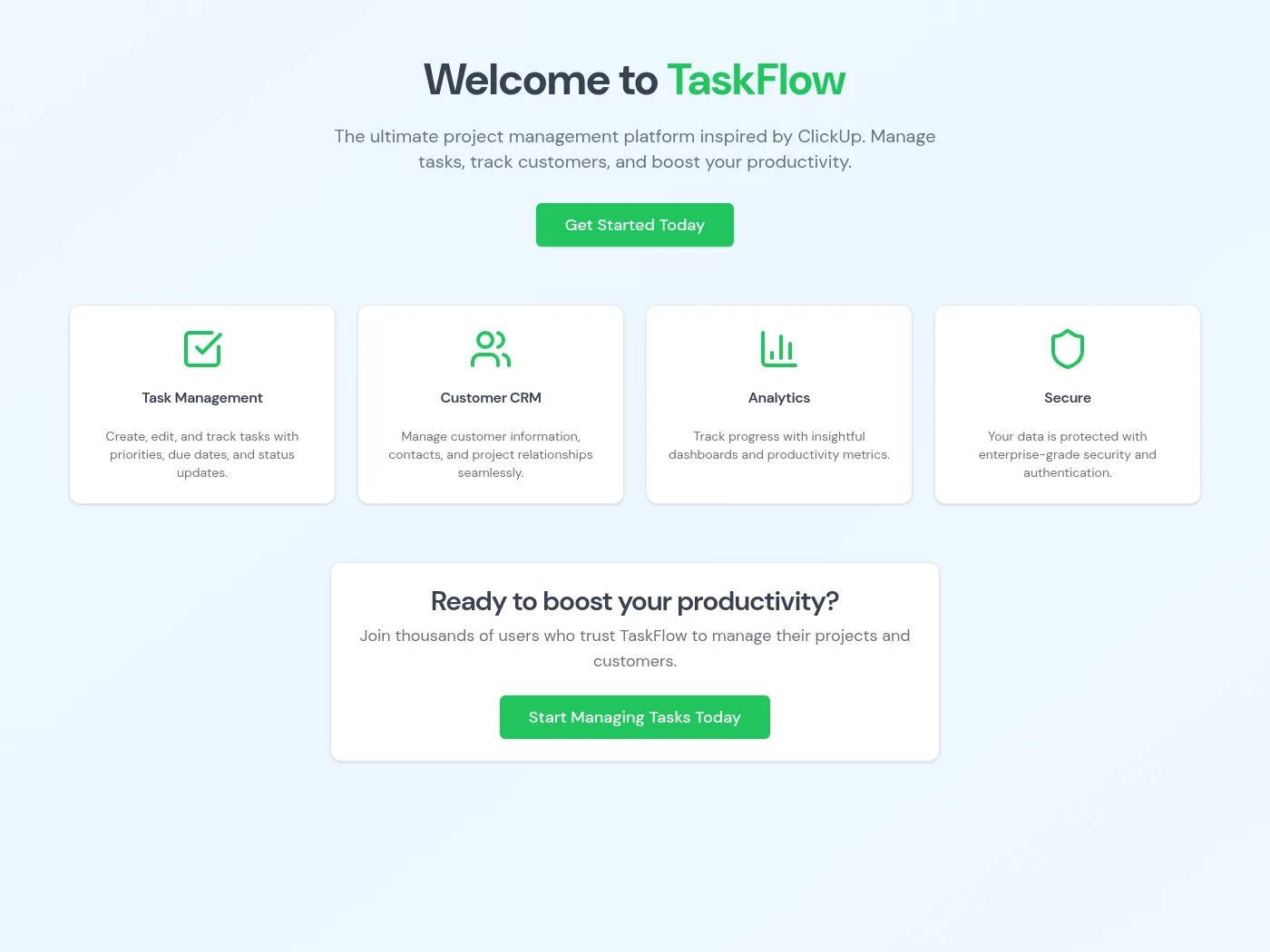 TaskFlow: Collaborative Project & Customer Management Platform