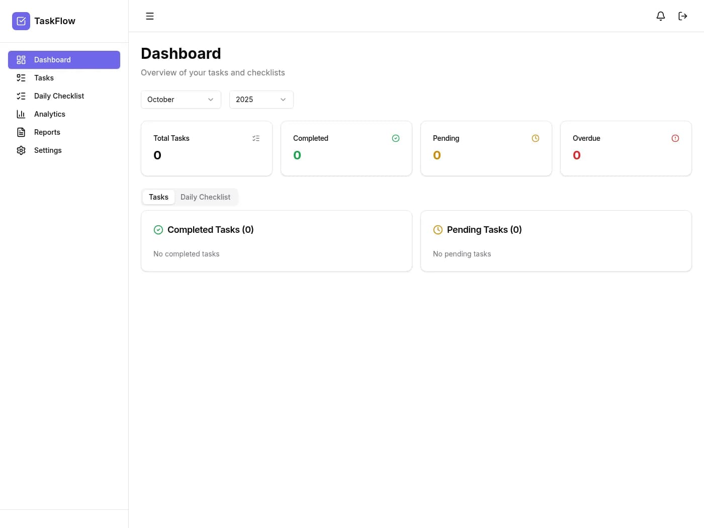 TaskFlow: Modern Task & Daily Checklist Management Web App