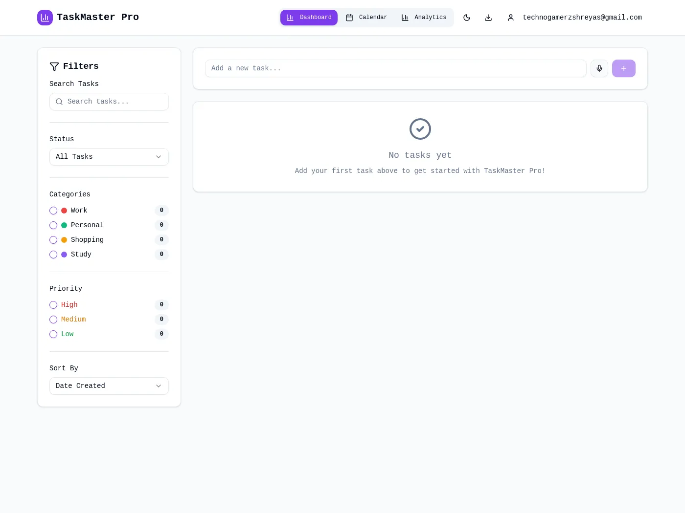 TaskMaster Pro: Advanced To-Do List Web Application