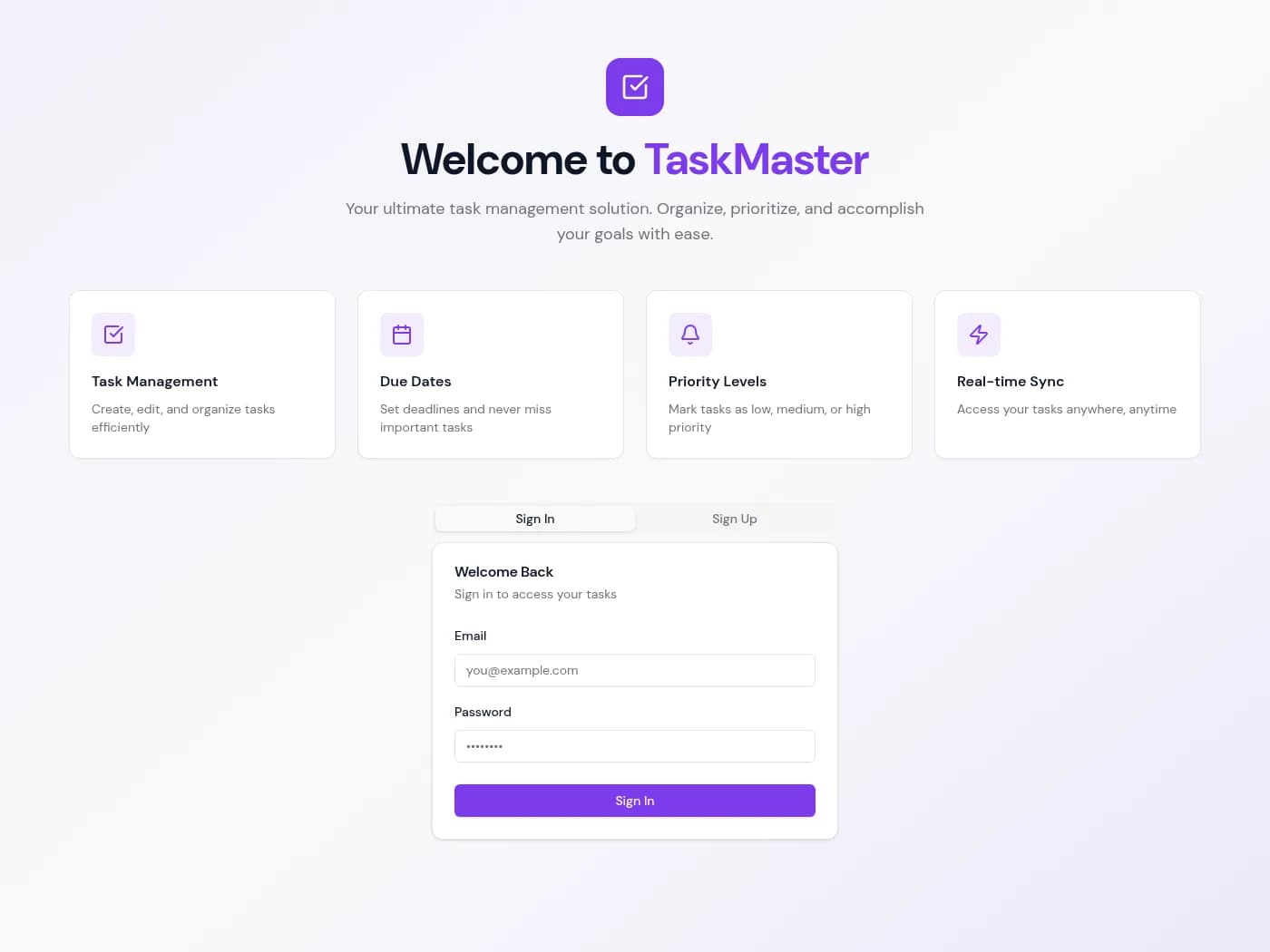 TaskMaster - React Native To-Do List App with Authentication and Priority Management