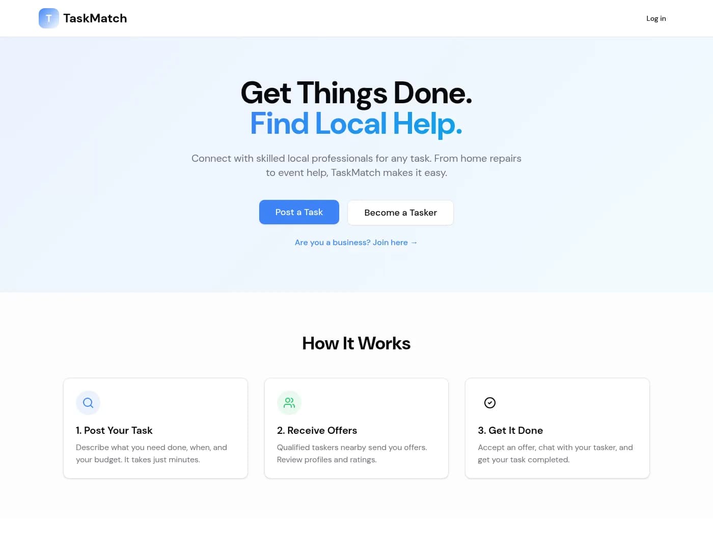 TaskMatch — Marketplace for Hiring and Offering Local Services