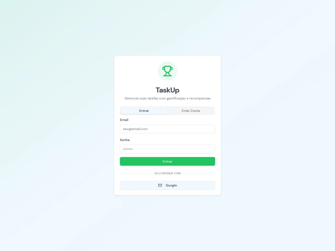 TaskUp – Tarefas com Gamificação, Recorrência & Recompensas