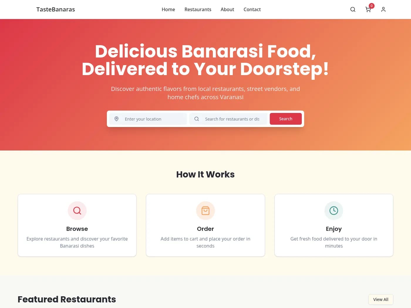 TasteBanaras – The Modern Banarasi Food Delivery Website for Varanasi