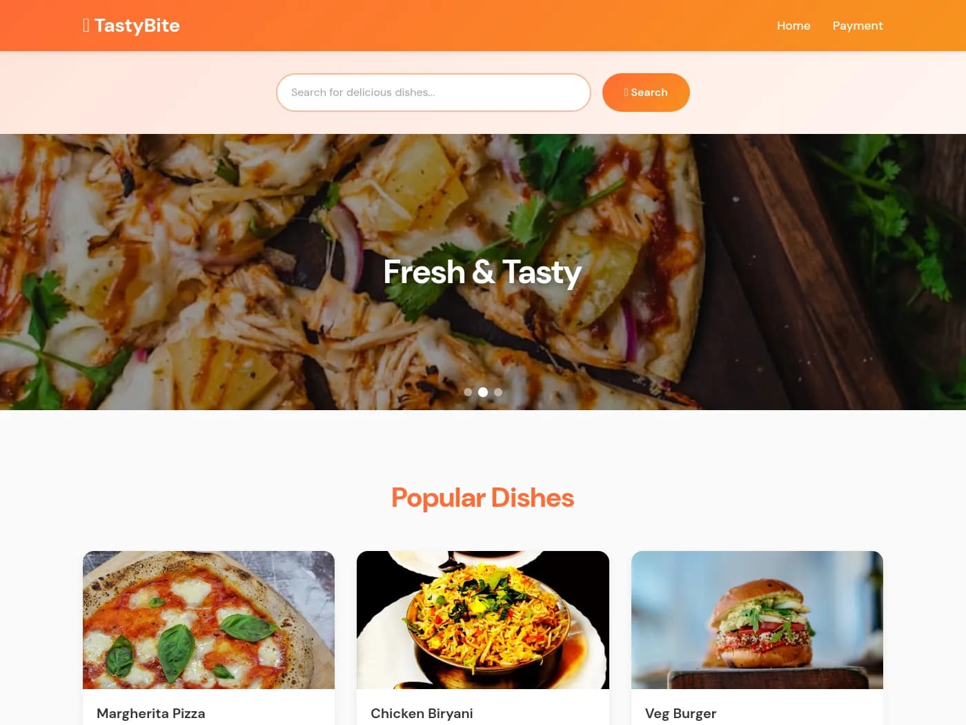 TastyBite – Simple Food Ordering Web App