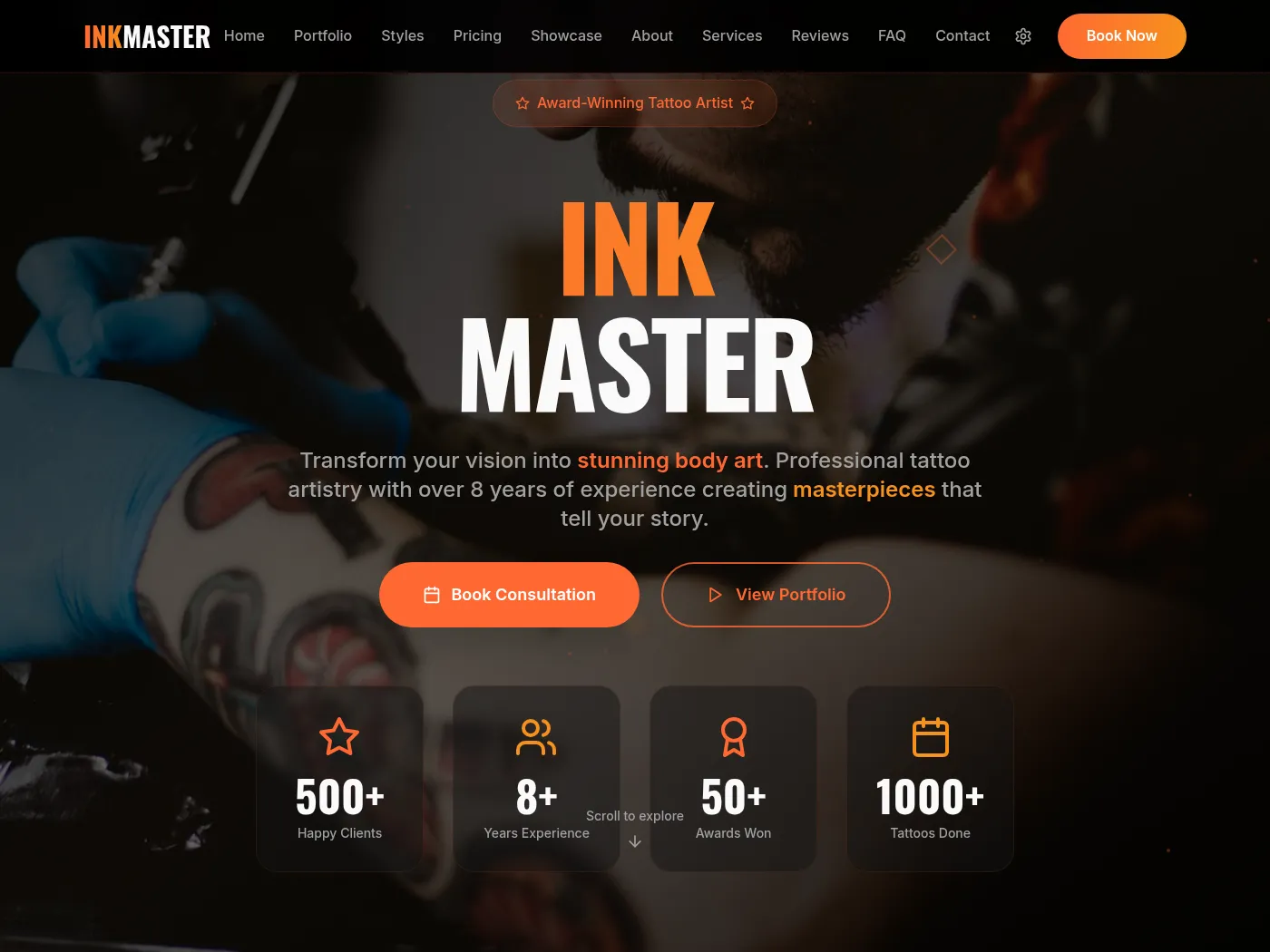 Top-Selling Tattoo Artist Portfolio Template