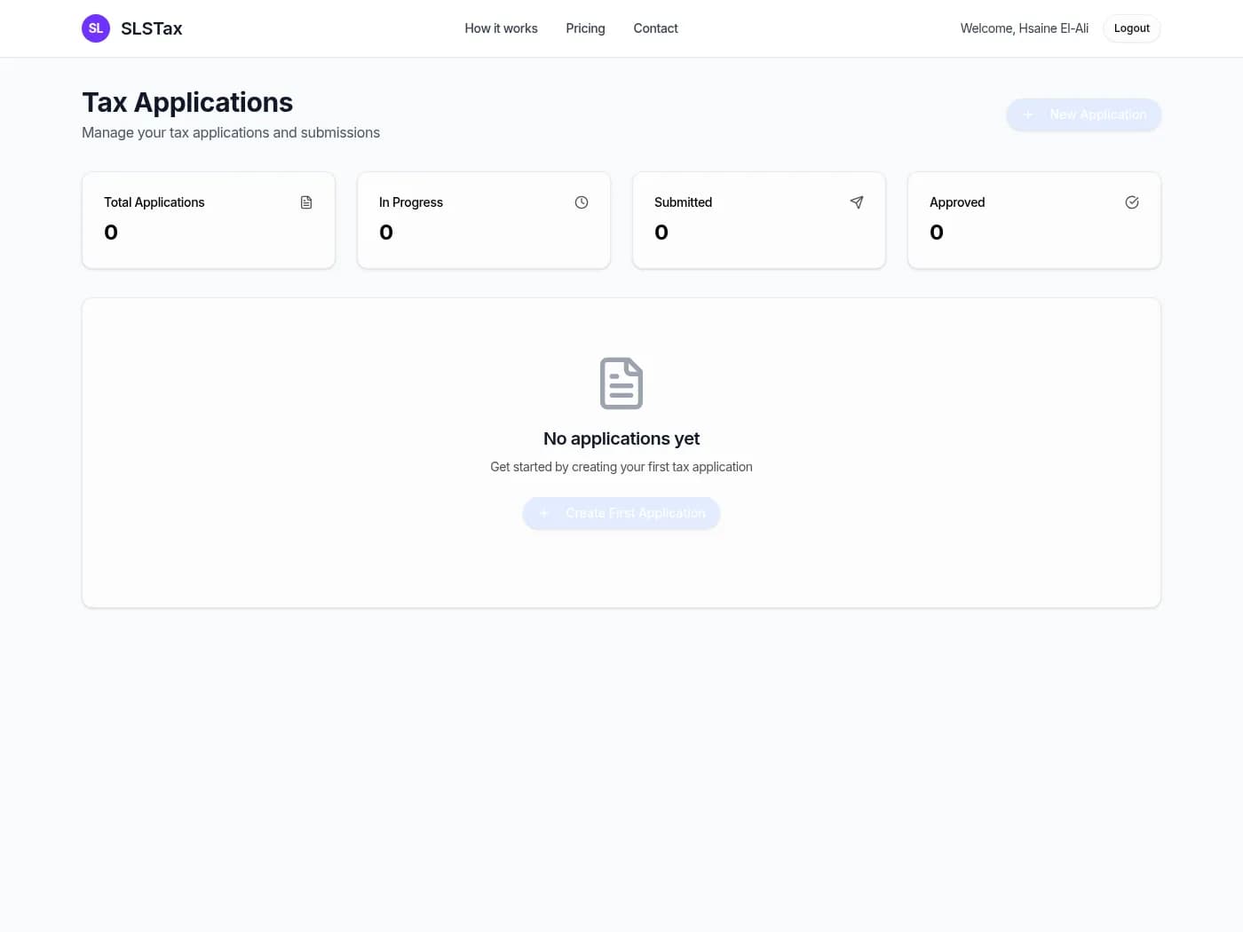Tax Application Management Web App