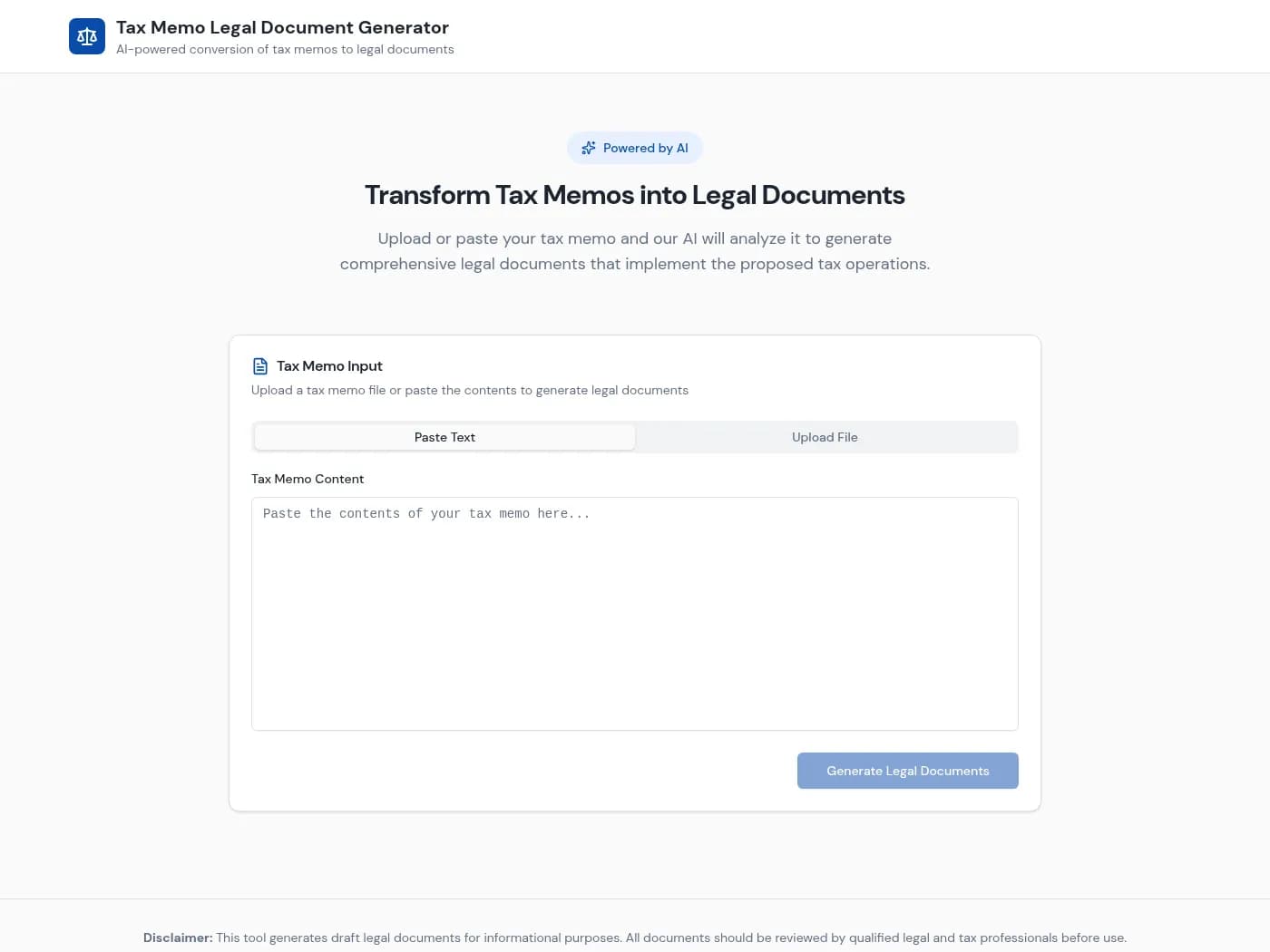 Tax Memo-to-Legal Document Generator