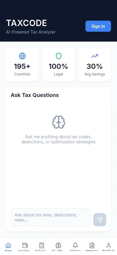 TAXCODE AI-Powered Global Tax Code Analyzer