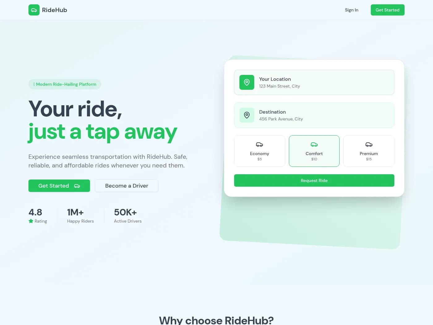 Modern Ride-Hailing Platform