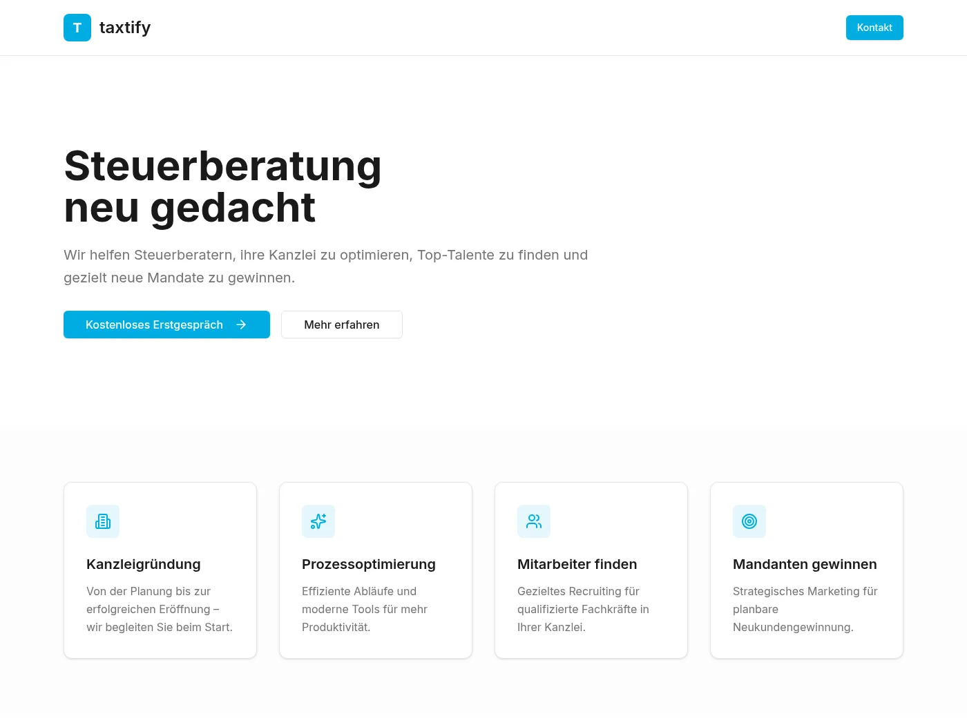 Taxtify Minimal Website Redesign