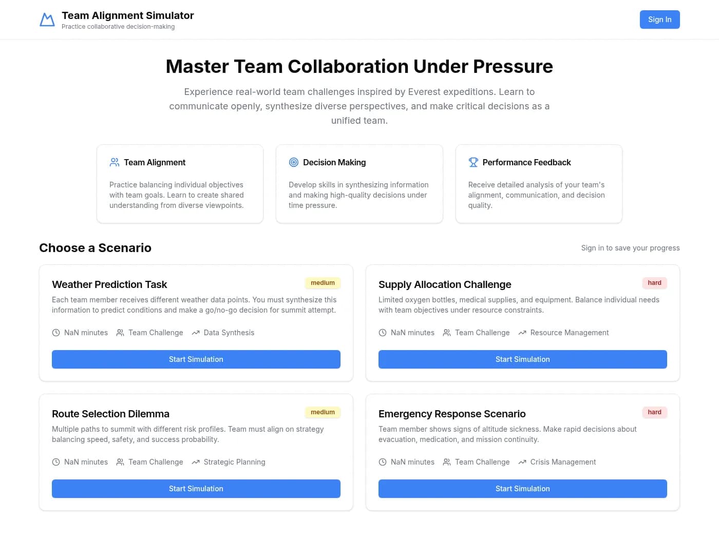 Team Alignment Simulator