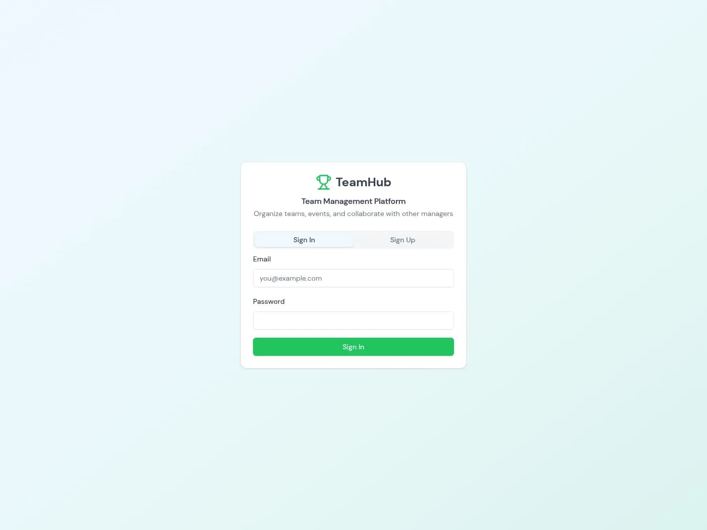 Team Manager Collaboration Platform