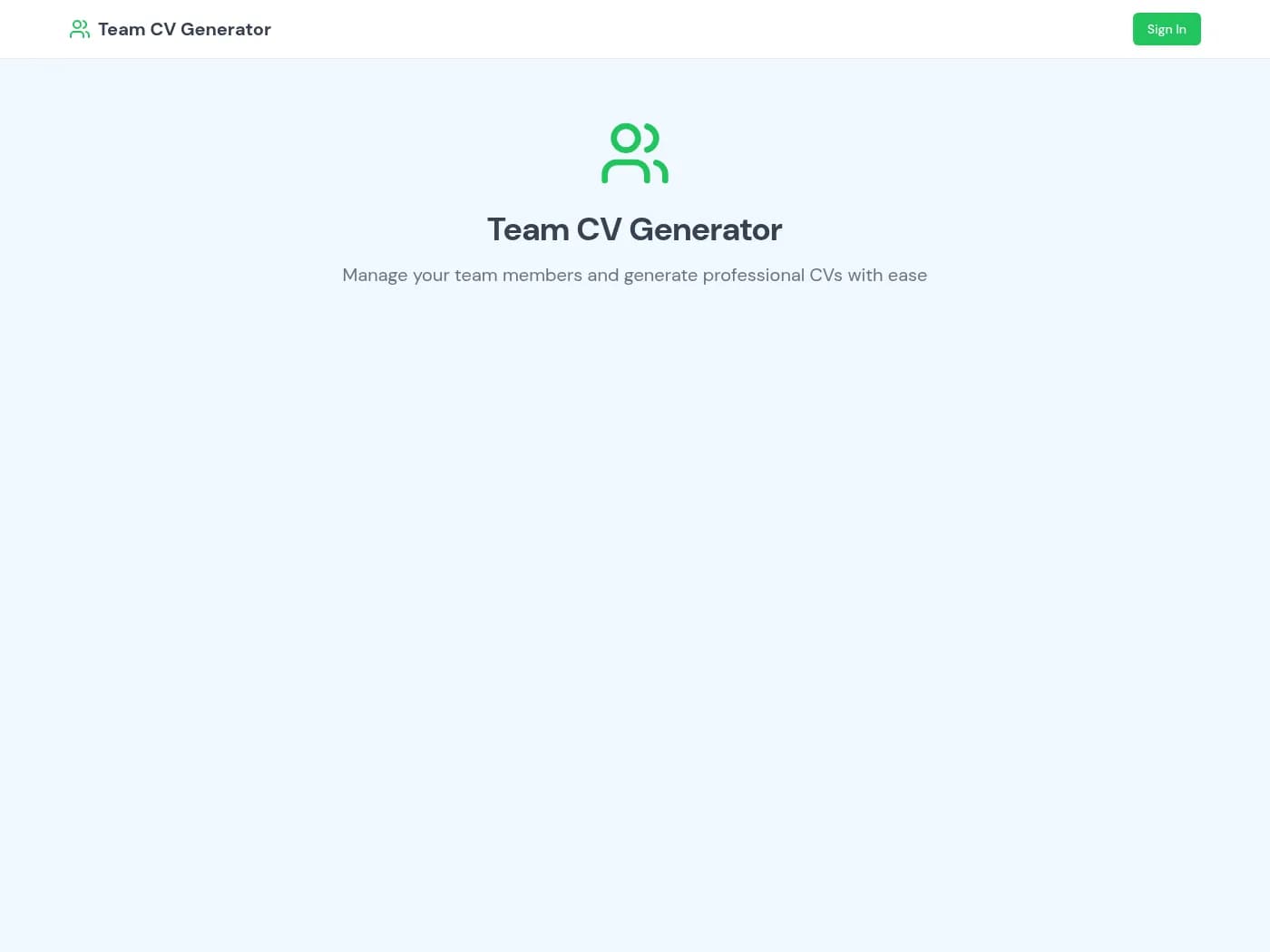 Team Member Profile & CV Auto-Generator