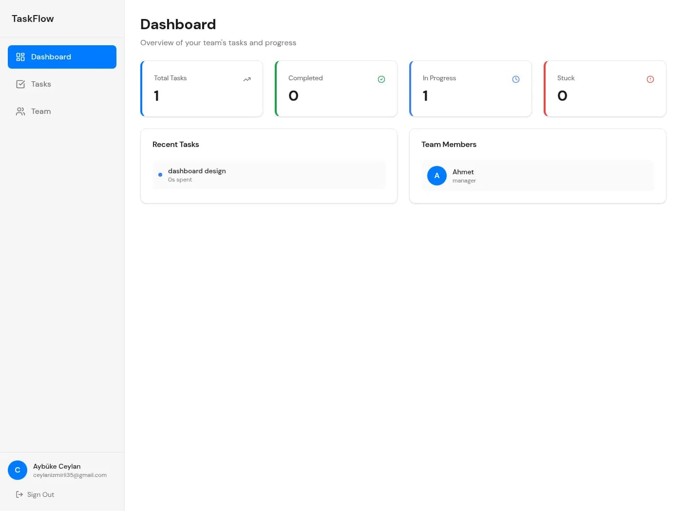 Team Task Management Dashboard with Real-Time Collaboration