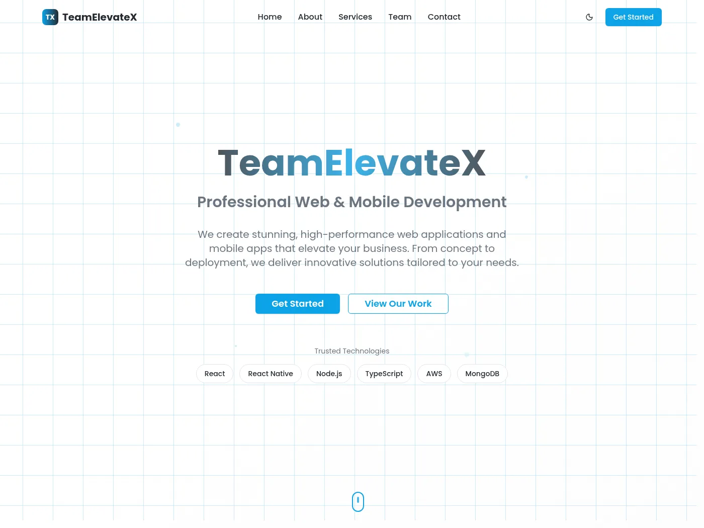 TeamElevateX Animated Portfolio Website