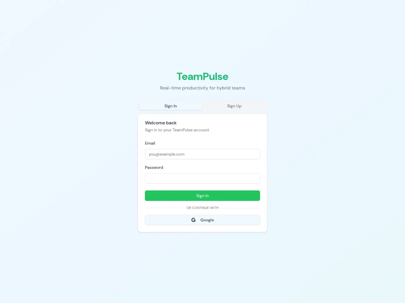 TeamPulse: Real-Time Productivity & Performance Platform for Hybrid Teams
