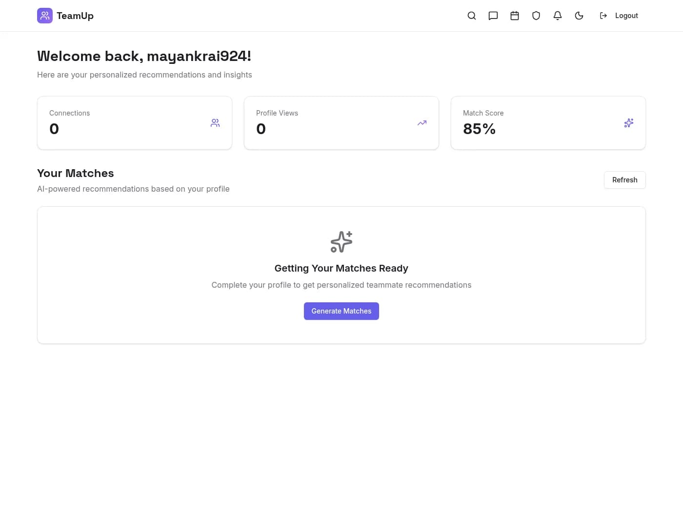 TeamUp: AI-Powered Matchmaking and Collaboration Platform