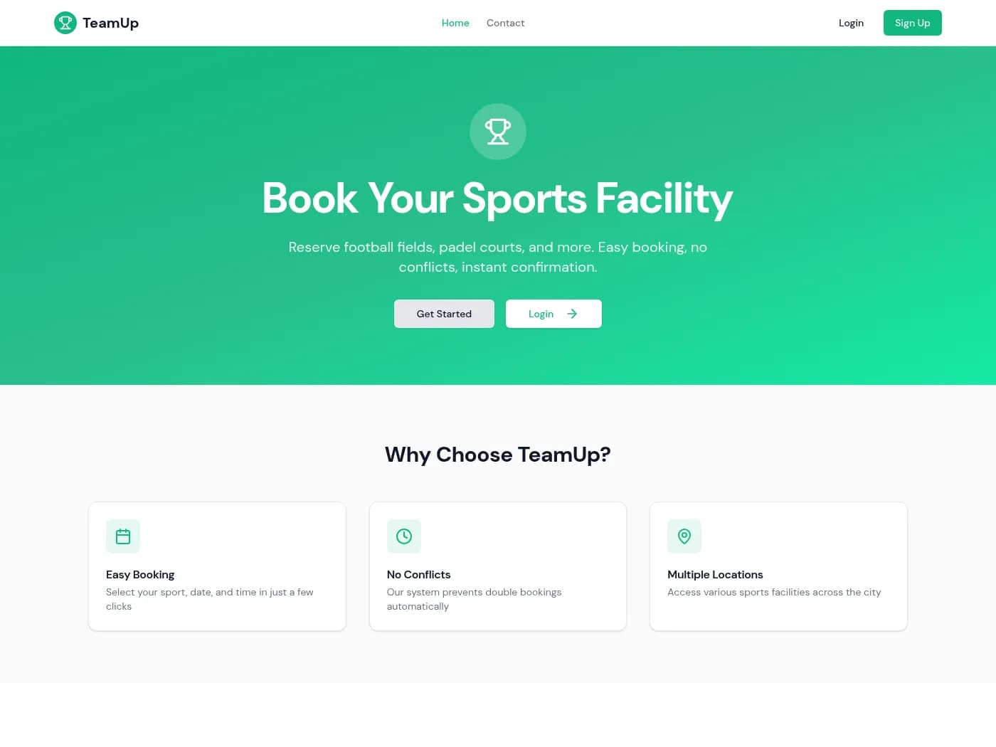 TeamUp Sports Booking