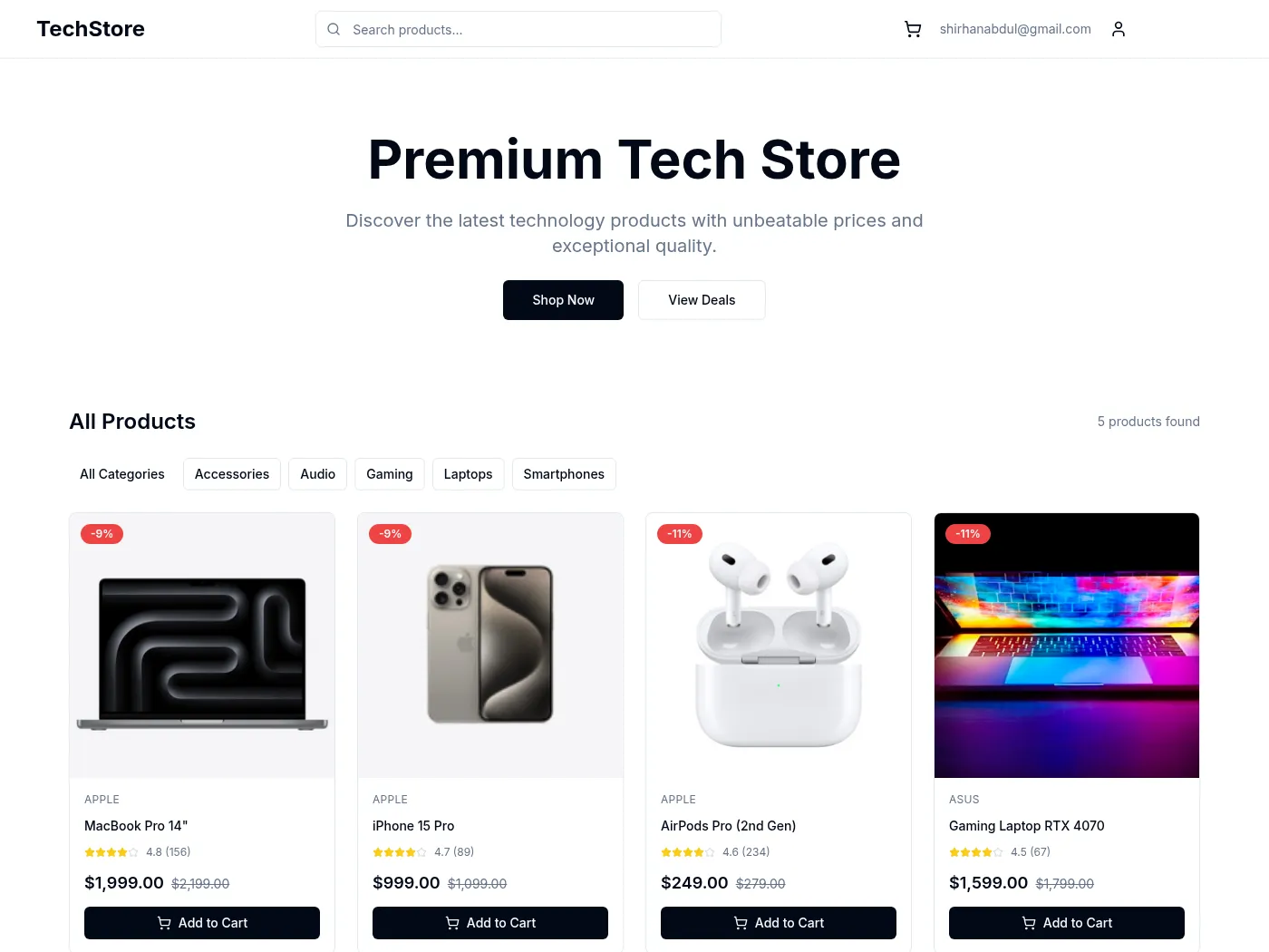 TechStore Full-Feature E-commerce Webstore