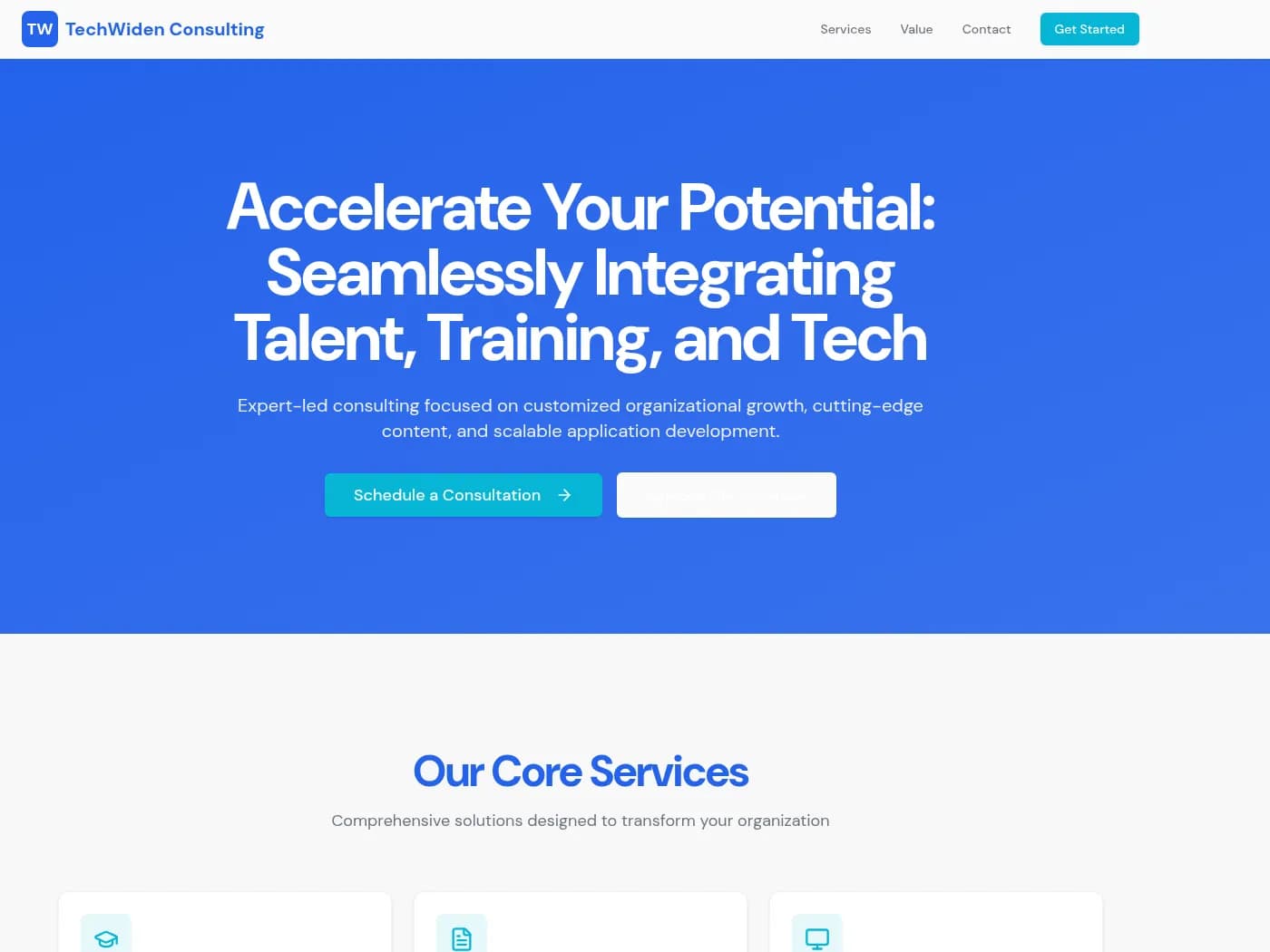 TechWiden Consulting Modern SPA Website