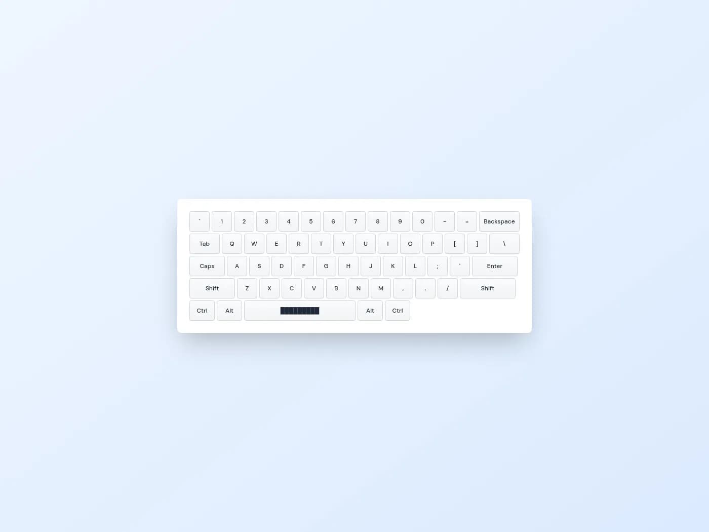 Teclado ASMR Relaxante 60% Branco RGB Azul