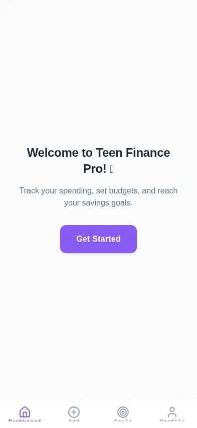 Teen Finance Pro: Mobile Budgeting and Savings App for Ages 13-17