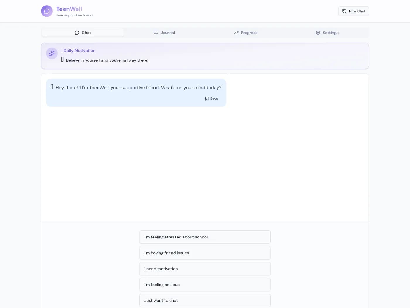 TeenWell: Emotionally Intelligent Chatbot for Teens