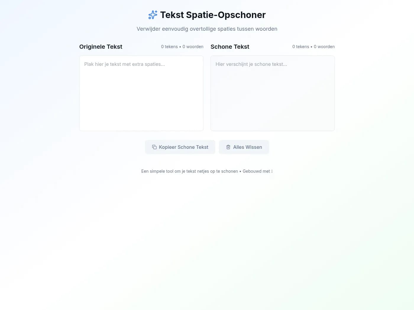 Tekst Spatie-Opschoner