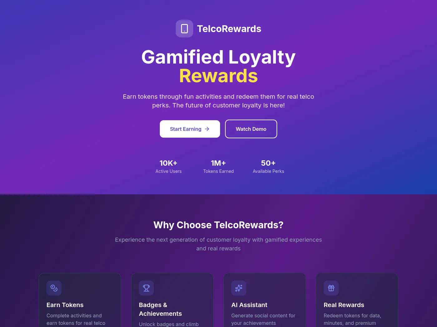Telco Gamified Web3 Loyalty dApp