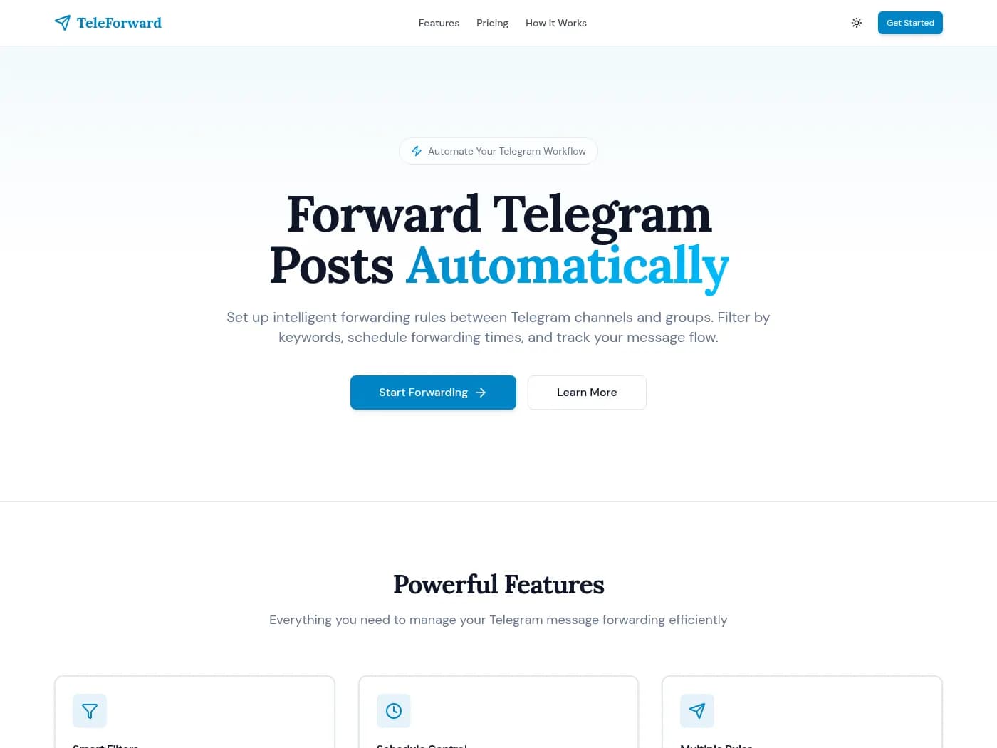 Telegram Auto Forward Website
