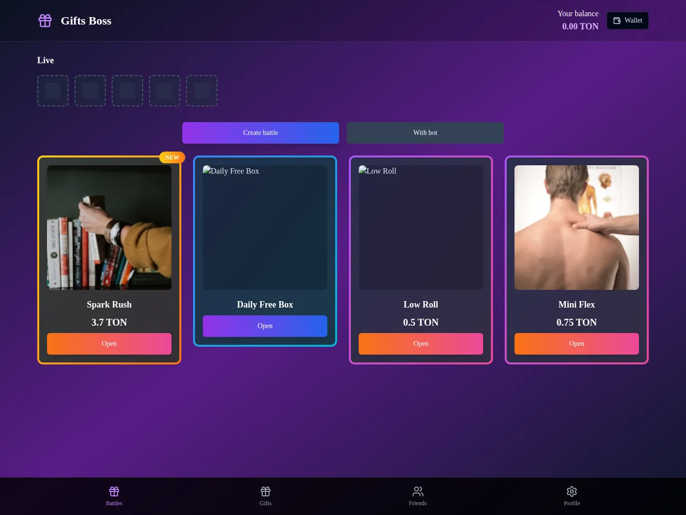 Gifts Boss: Telegram Web App Case Opening Game