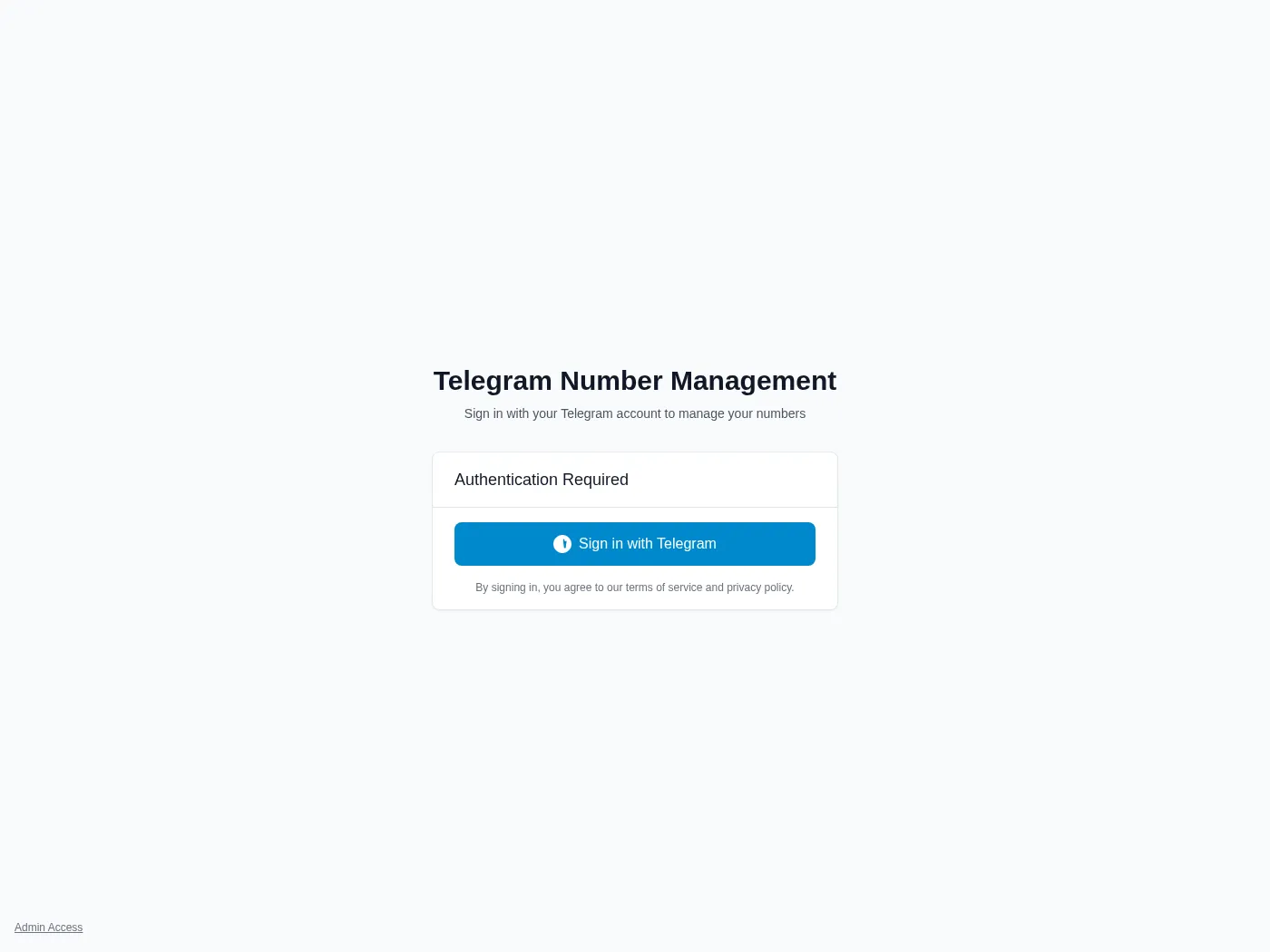 Telegram Number Assignment & Management Platform