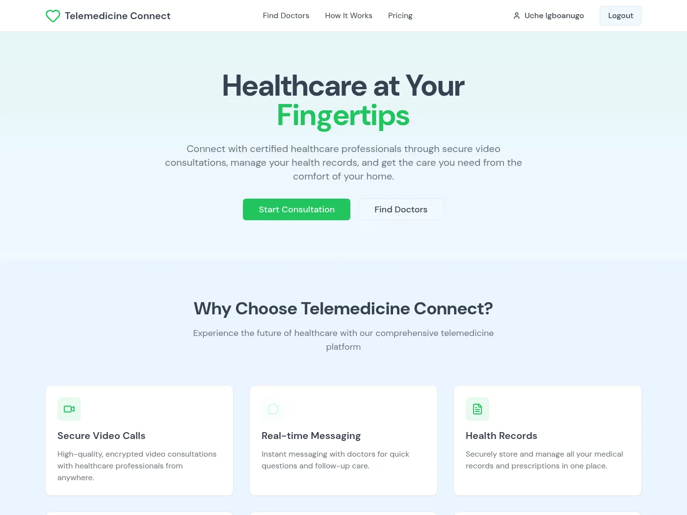 Telemedicine Connect Web App