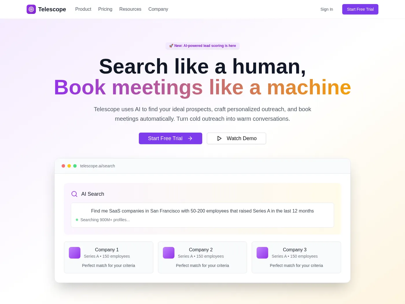 Telescope Clone - AI-Powered Search and Data Exploration Platform