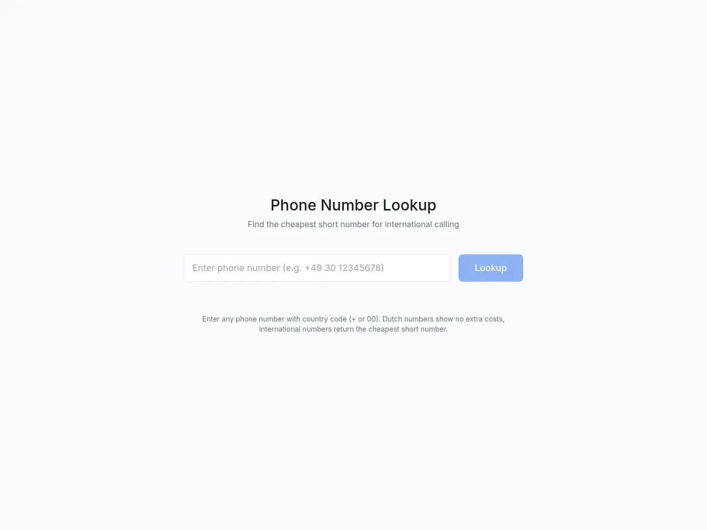 Televergelijk Short Number Selector App