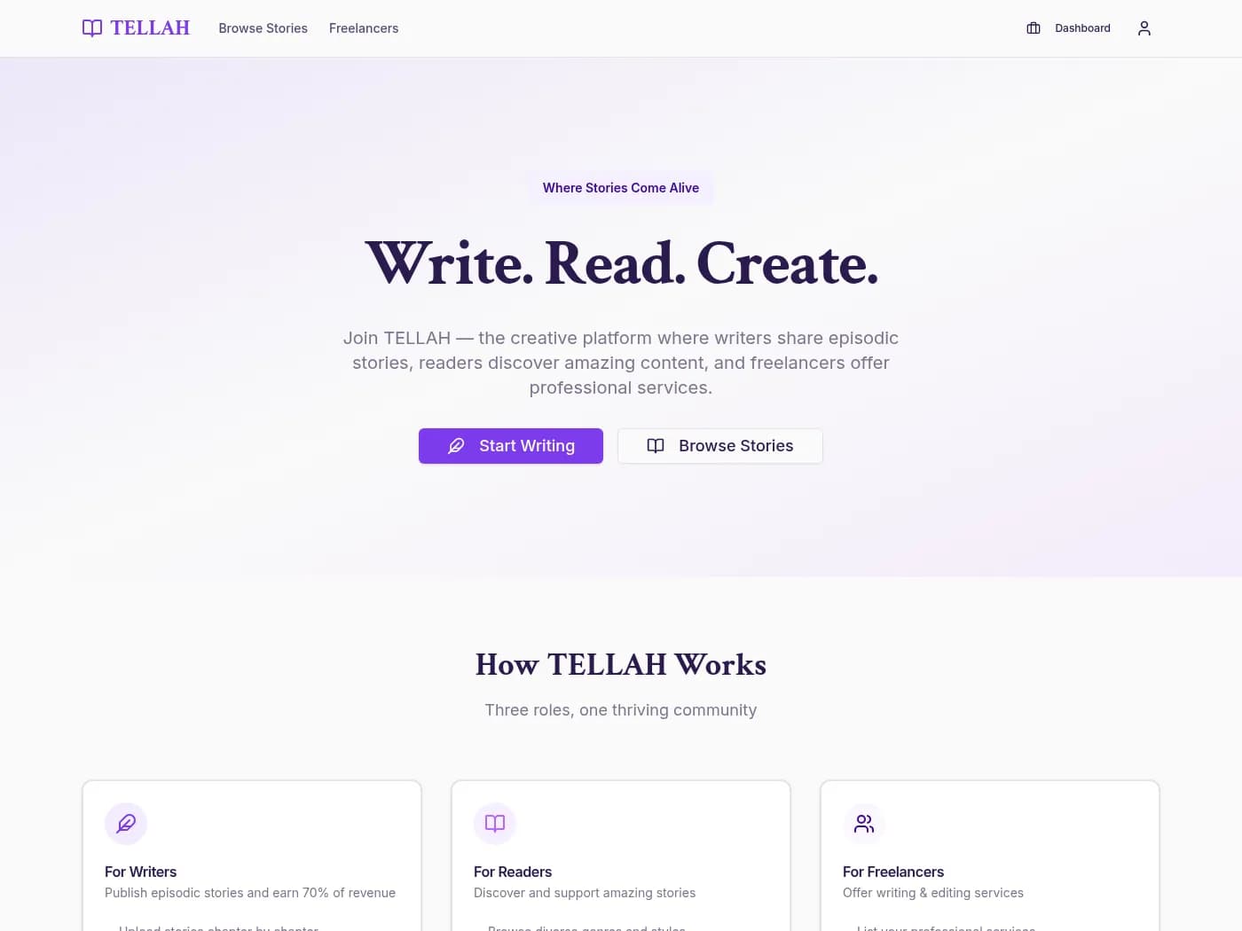 TELLAH: Writers, Readers & Freelancers Creative Platform