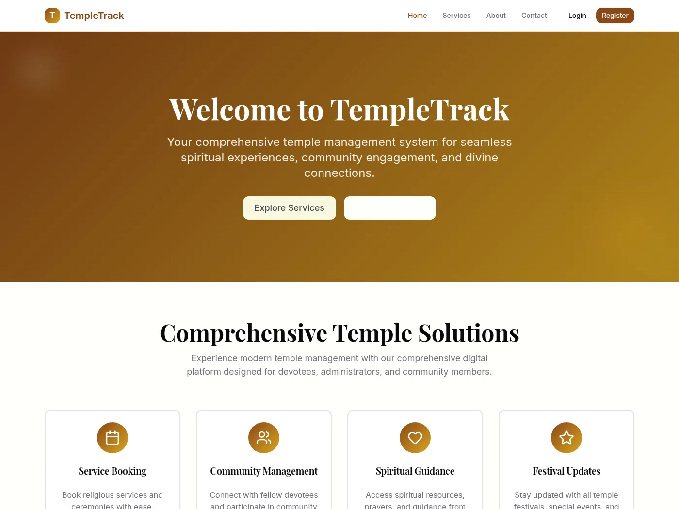 TempleTrack: Modern Temple Management Web Platform