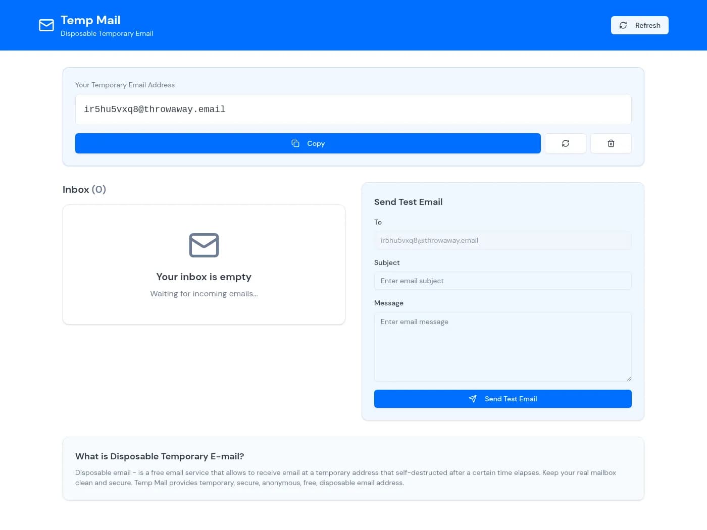 TempMail Full-Feature Clone
