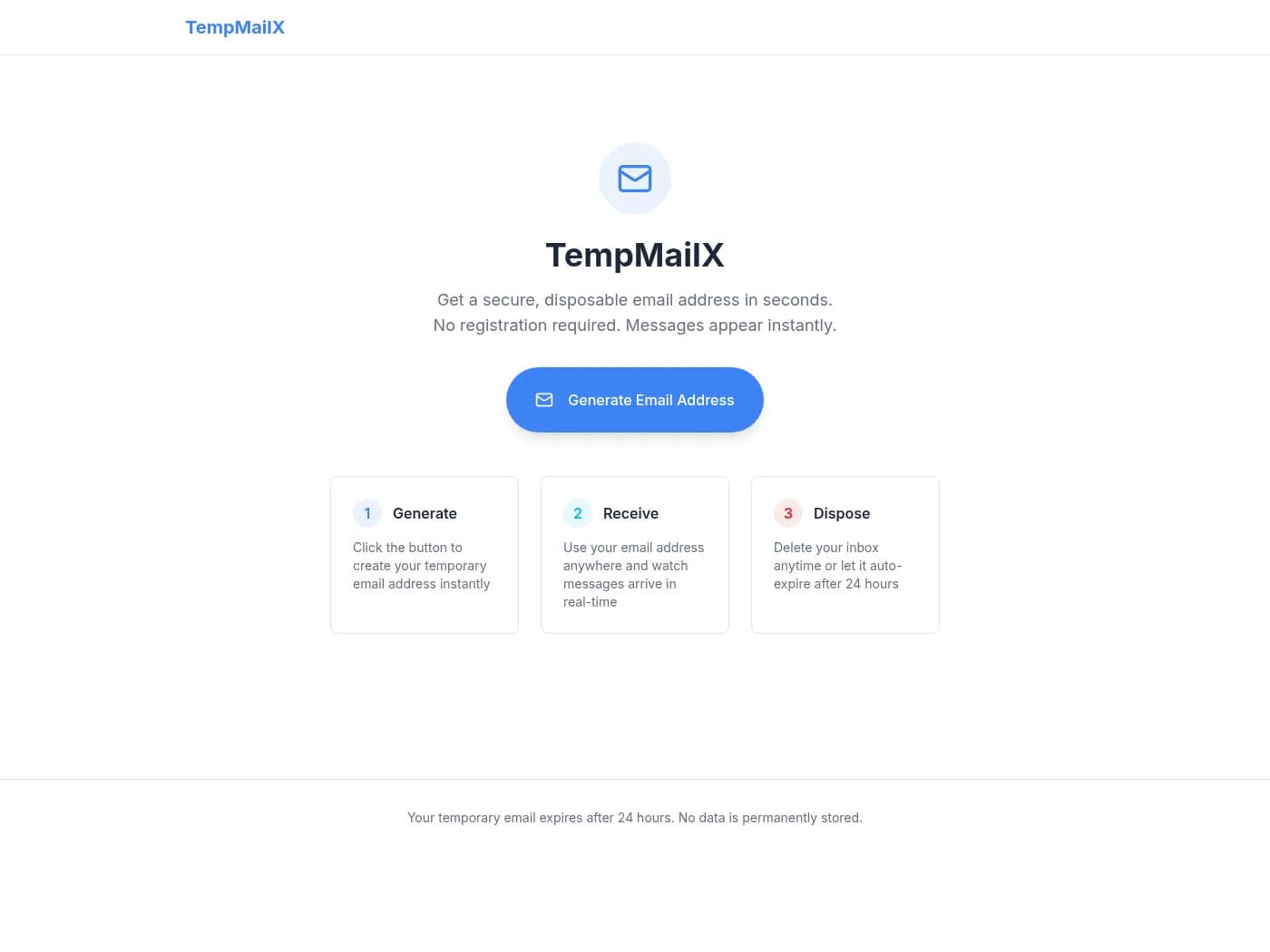 TempMailX – Real-Time Temporary Email Website with Live Inbox