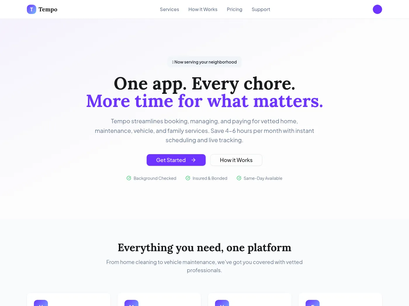 Tempo: Unified Chore & Home Services Platform