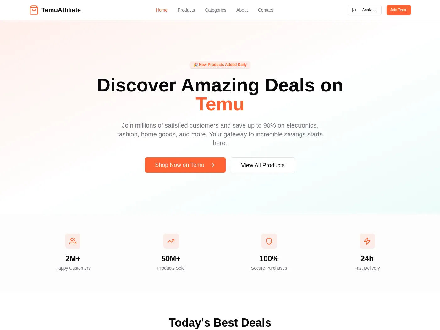 Temu Affiliate Professional Site